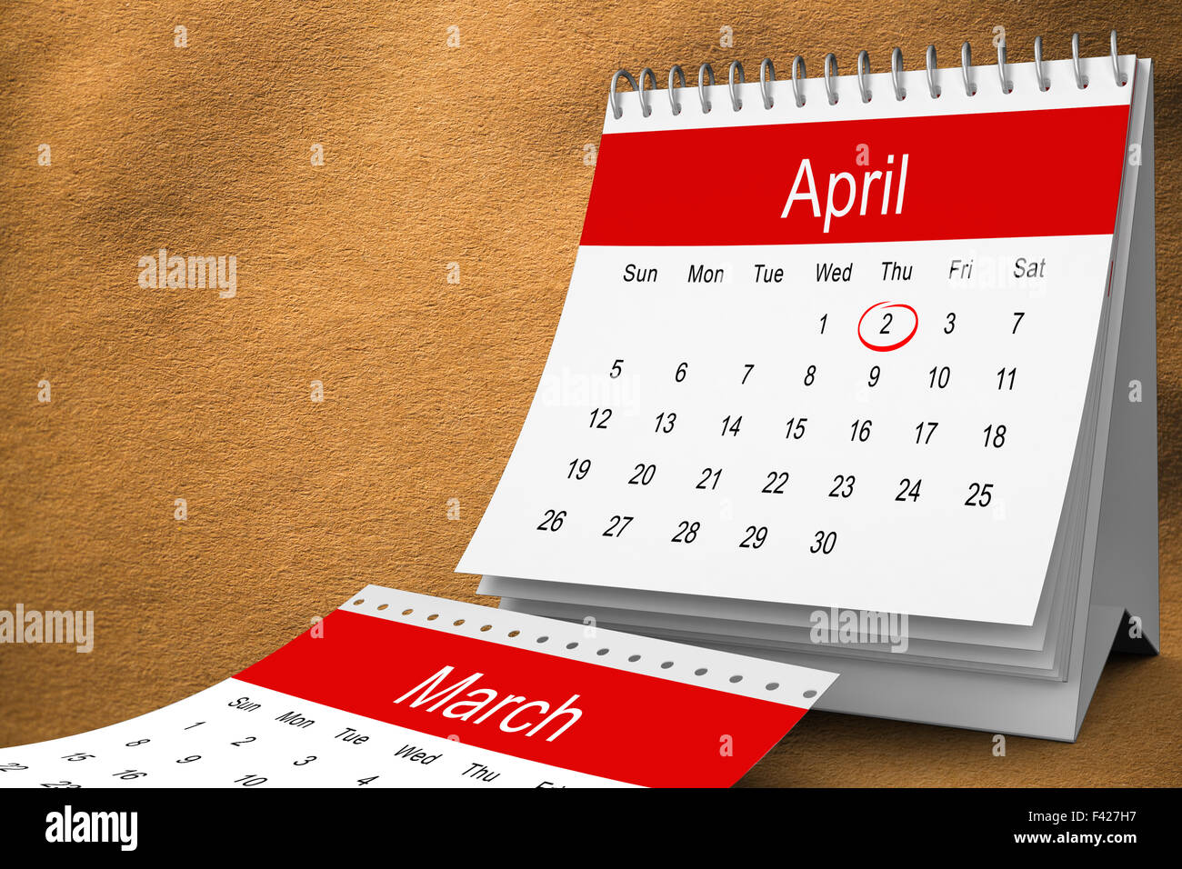 Composite image of april calendar Stock Photo - Alamy