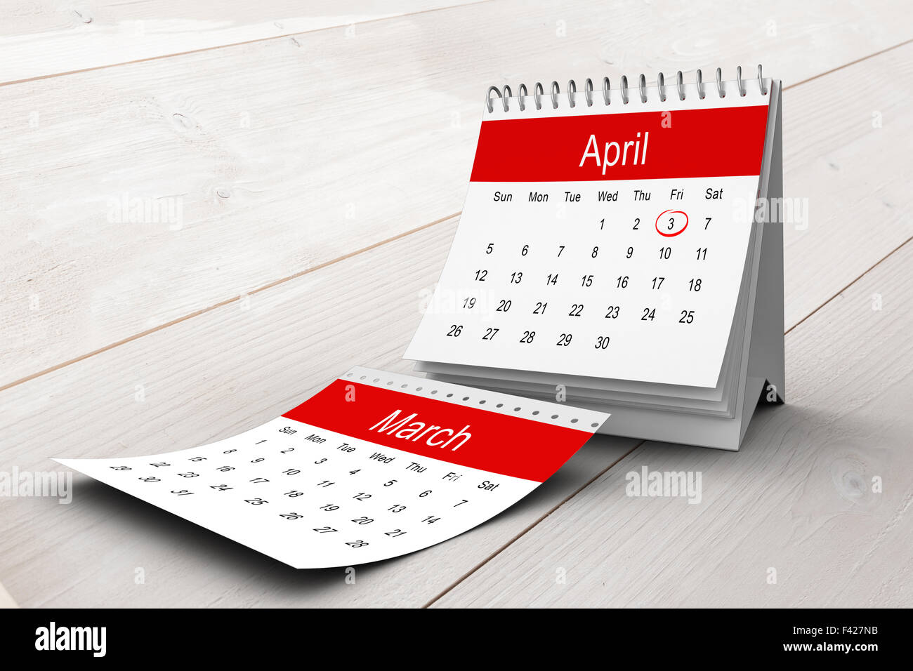 Composite image of april calendar Stock Photo - Alamy