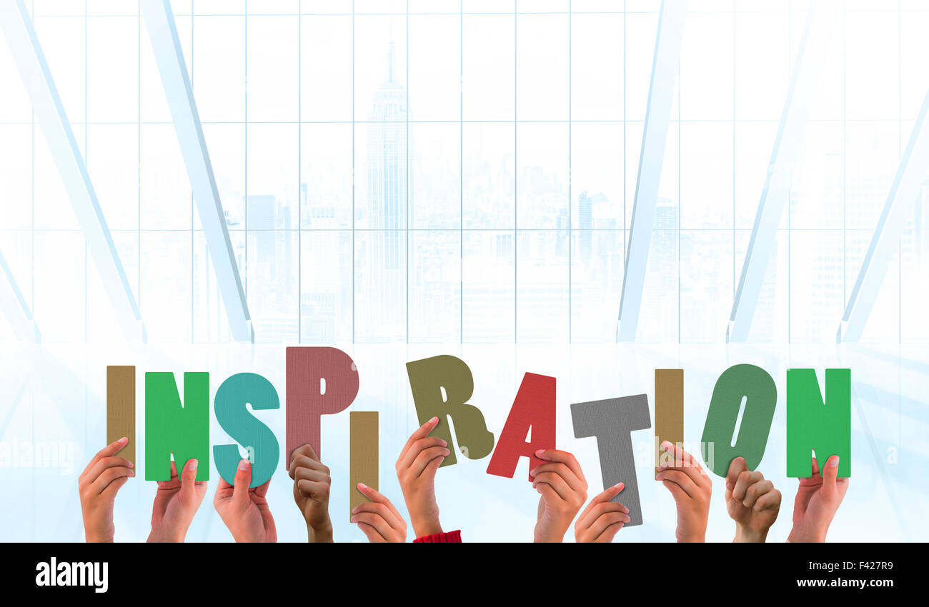 Composite image of hands showing inspiration Stock Photo - Alamy