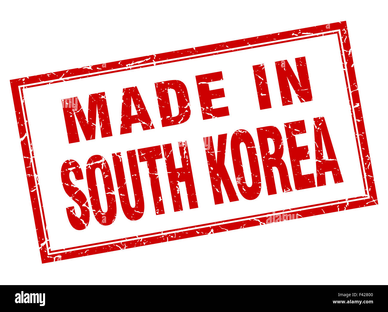 South Korea red square grunge made in stamp Stock Photo - Alamy