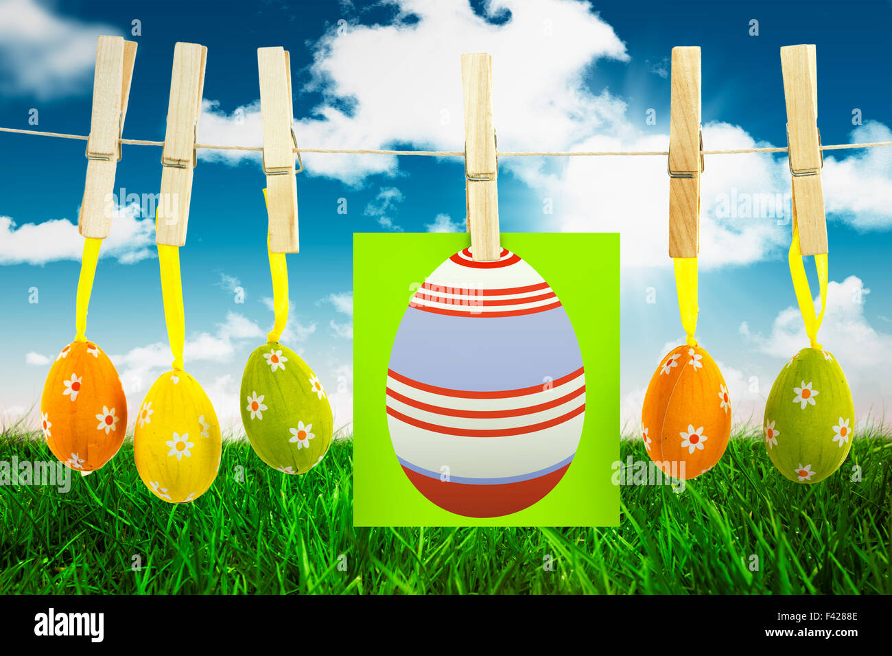 Composite image of easter eggs Stock Photo - Alamy