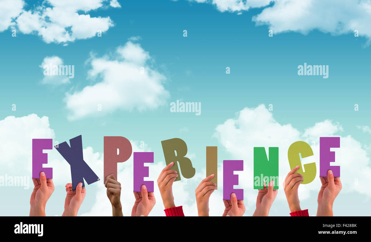 Composite image of hands showing experience Stock Photo - Alamy