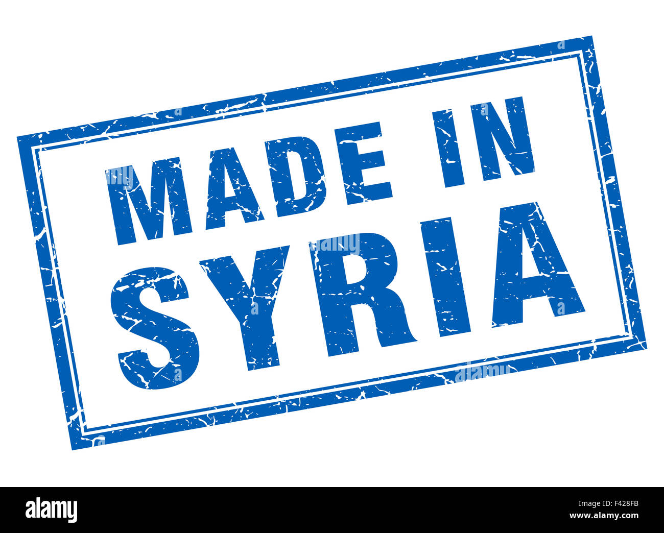 Syria blue square grunge made in stamp Stock Photo - Alamy