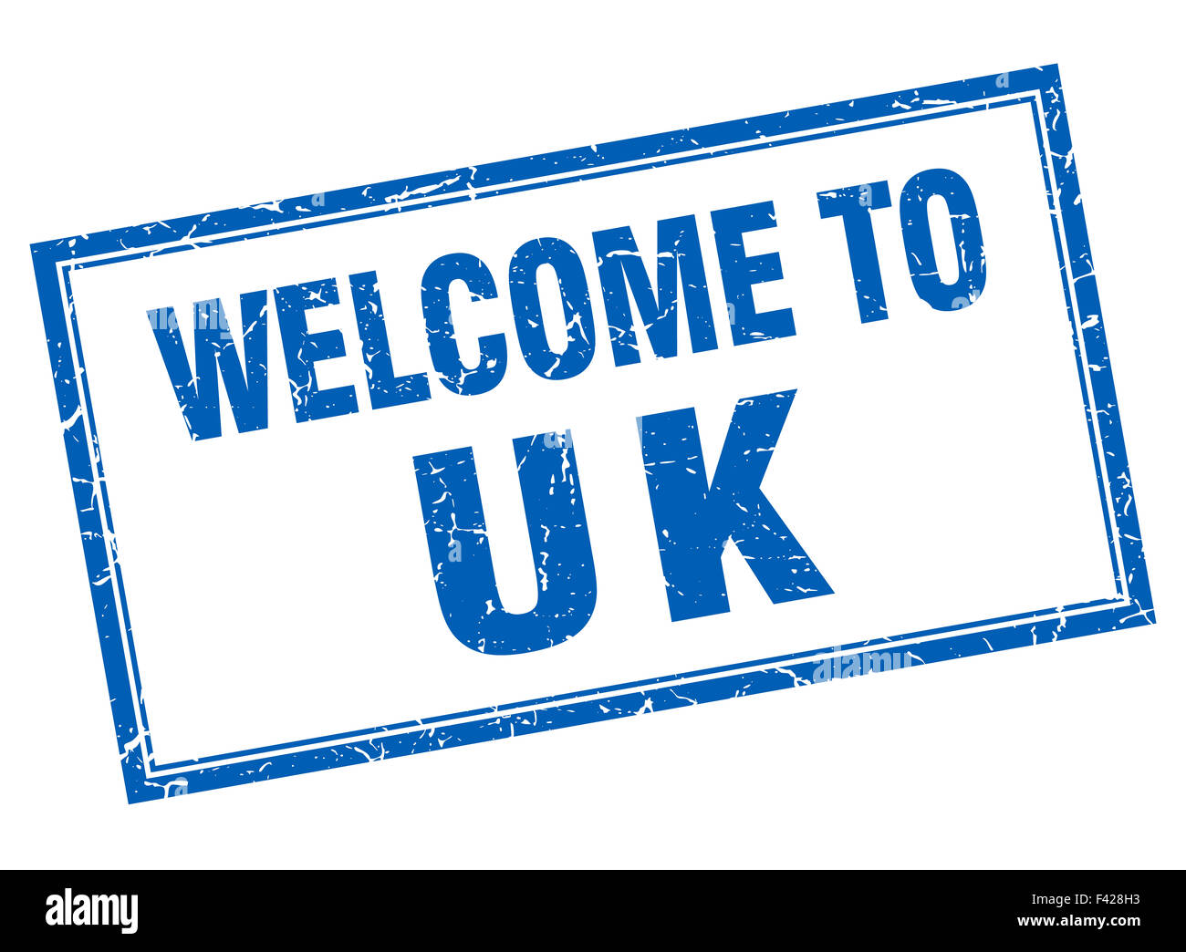 Welcome england blue stamp hi-res stock photography and images - Alamy
