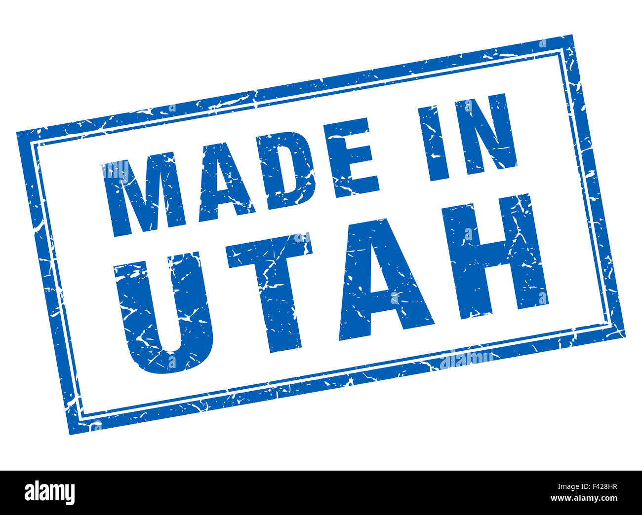 Utah blue square grunge made in stamp Stock Photo - Alamy