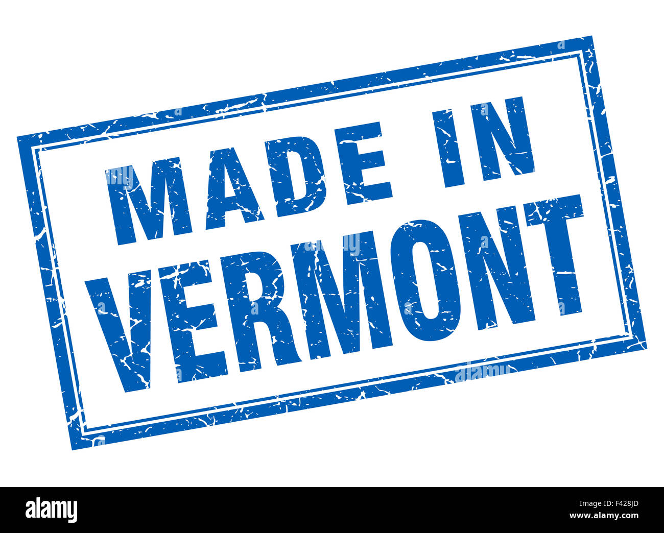 Vermont blue square grunge made in stamp Stock Photo - Alamy