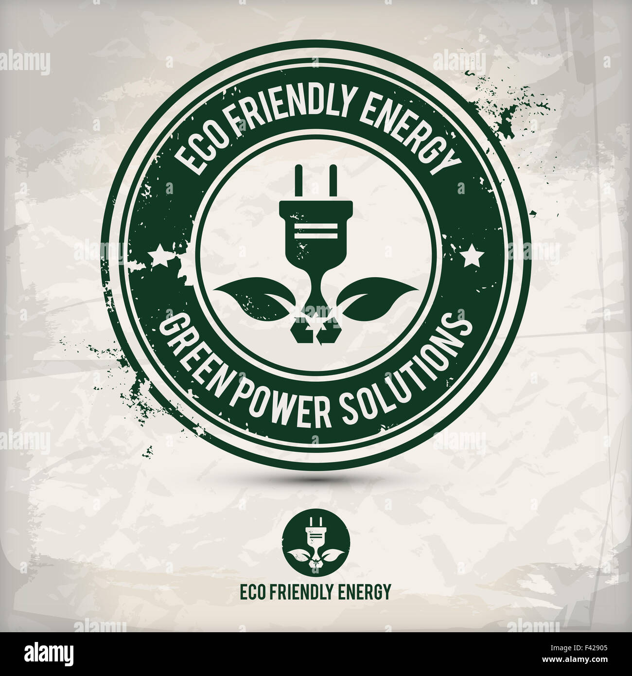 alternative eco friendly energy stamp on textured background Stock ...