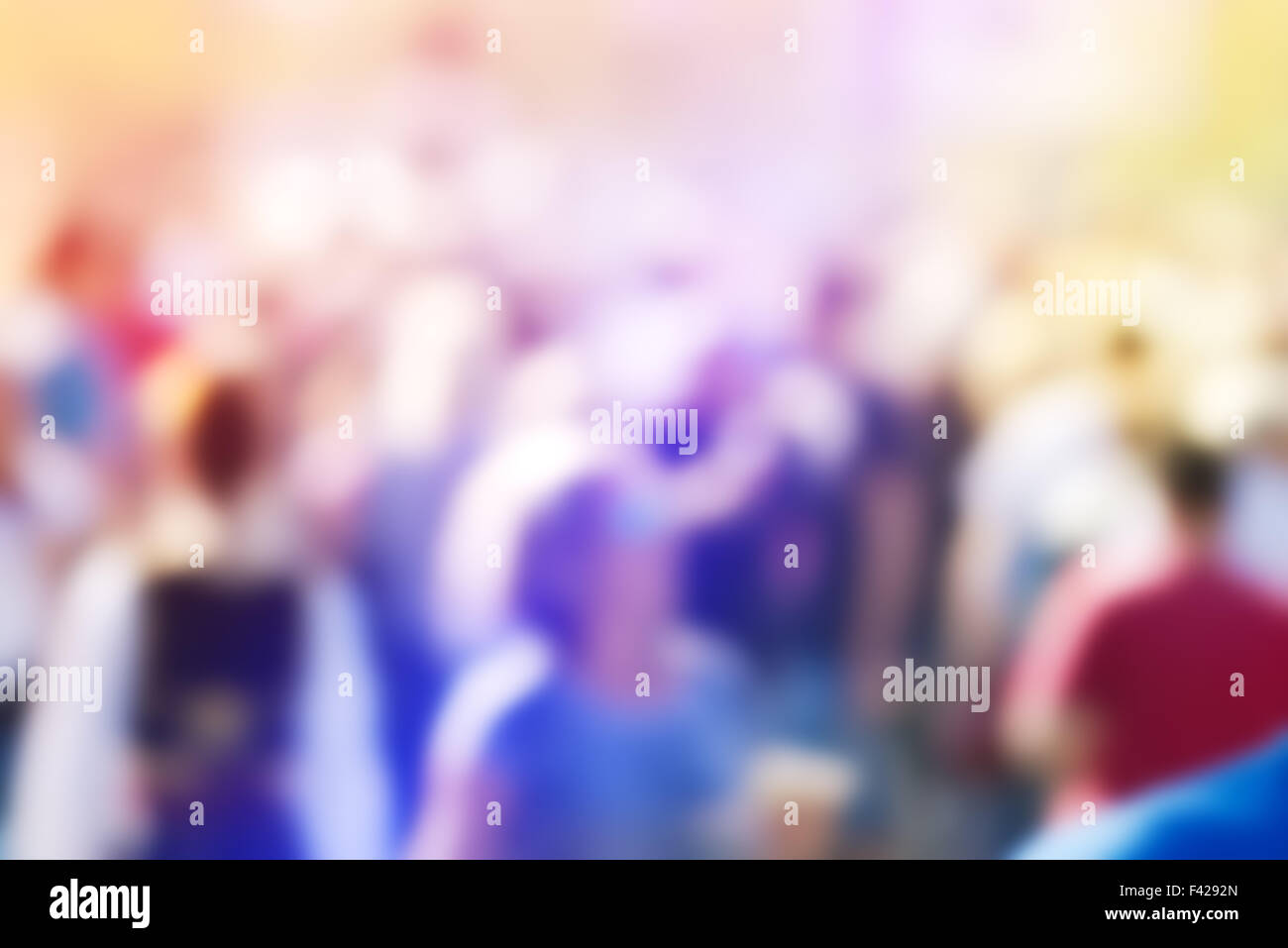 Abstract blur audience crowd of people at public outdoors place or ...