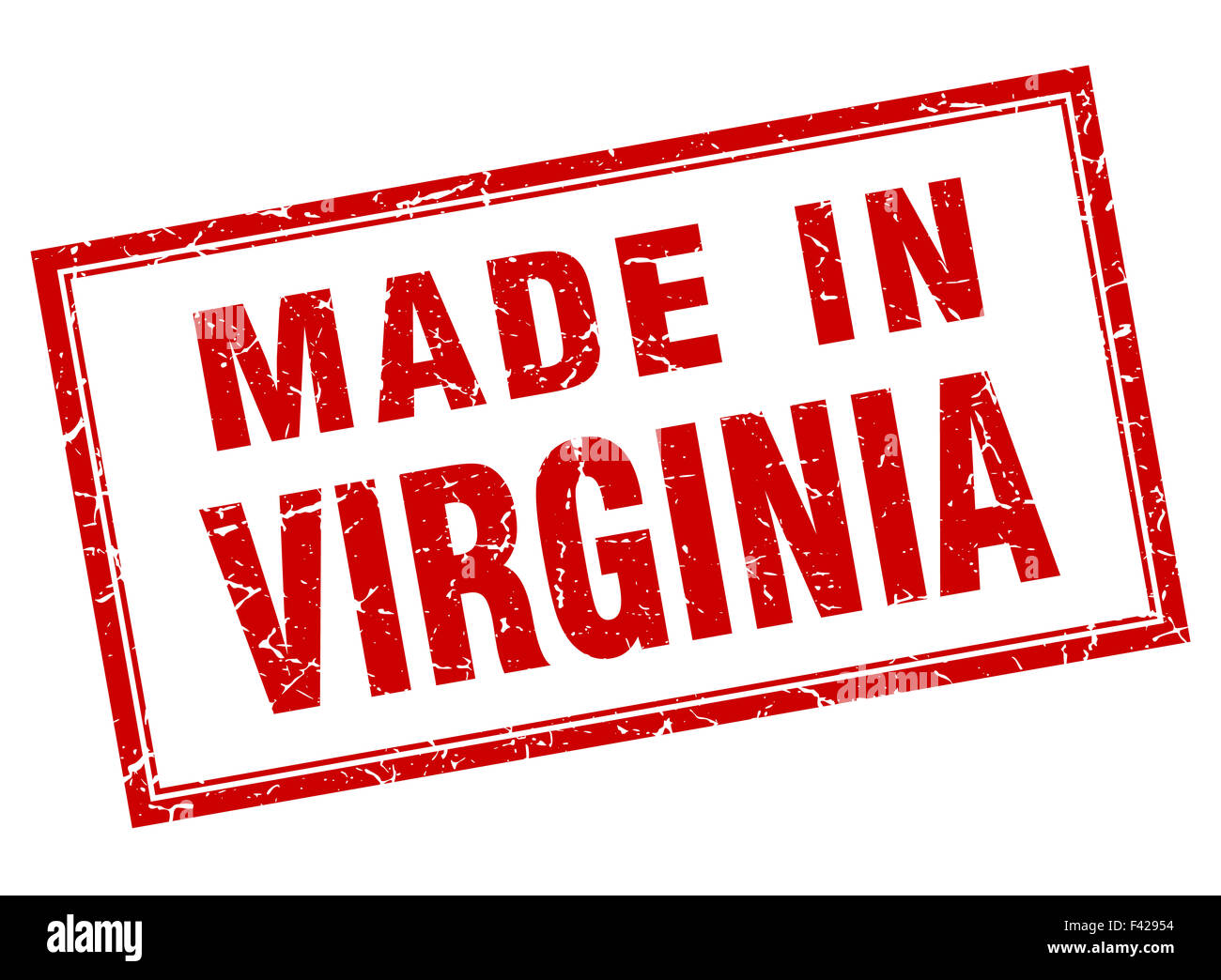 Virginia red square grunge made in stamp Stock Photo - Alamy