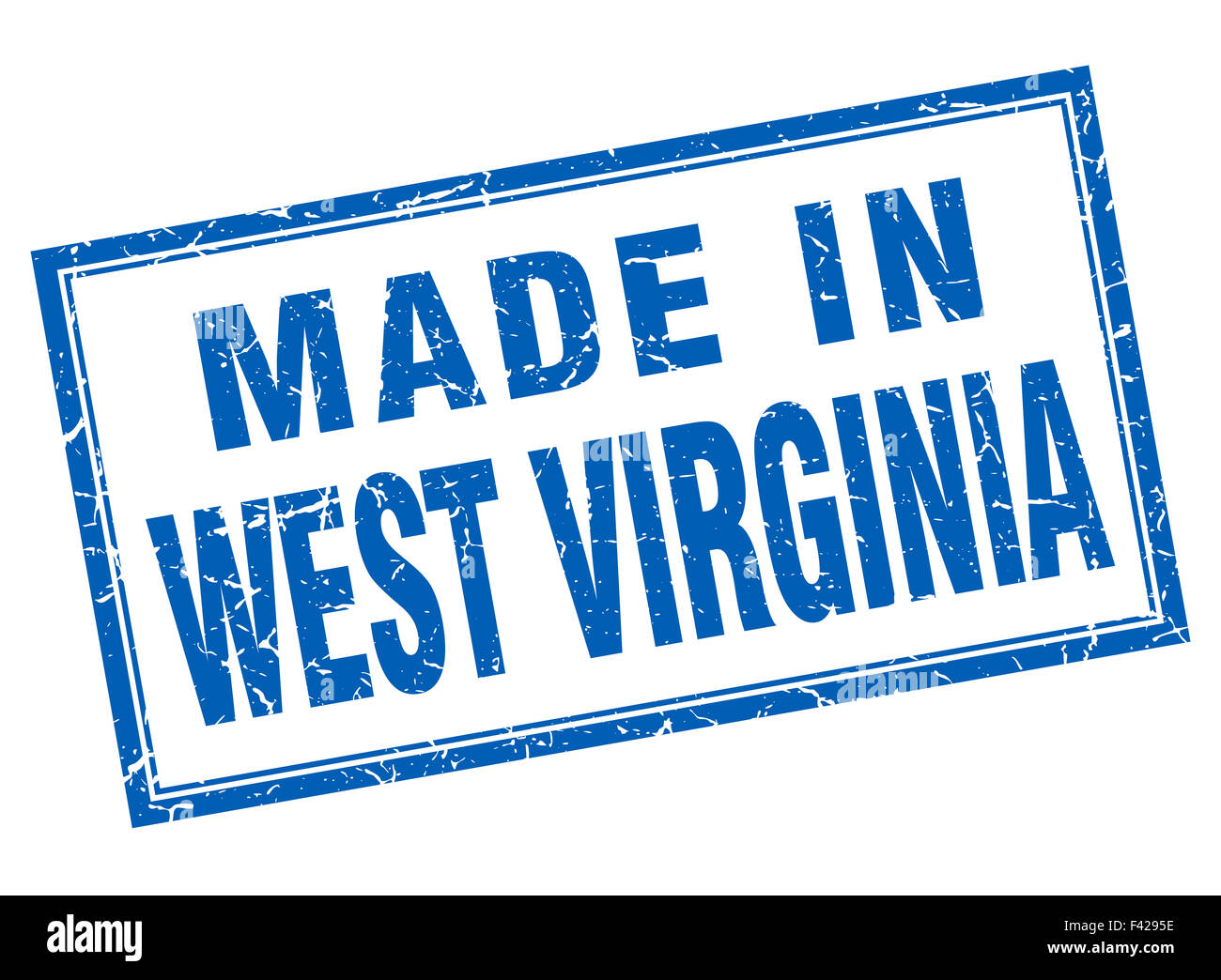 West Virginia blue square grunge made in stamp Stock Photo - Alamy