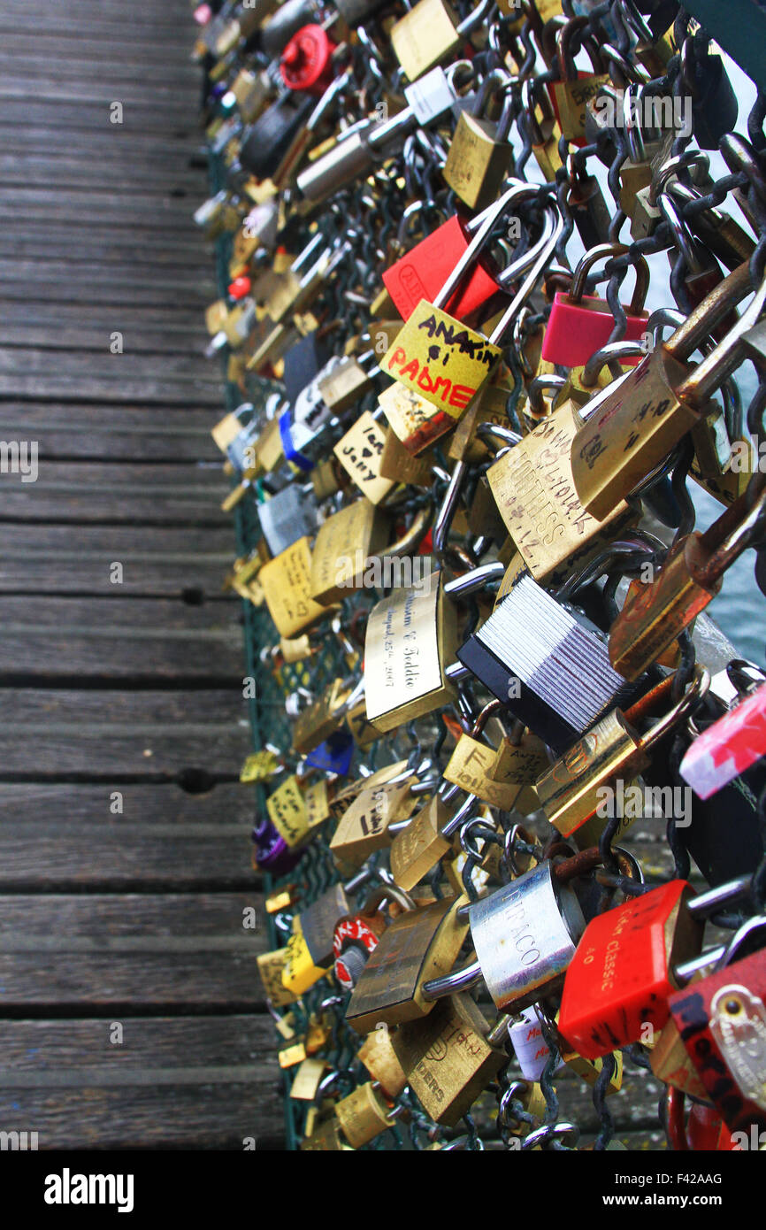 Bridge of locks in Paris, France Stock Photo - Alamy