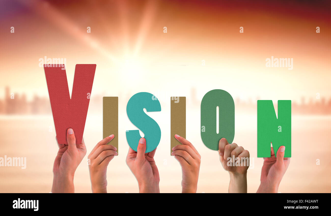 Composite image of hands showing vision Stock Photo - Alamy