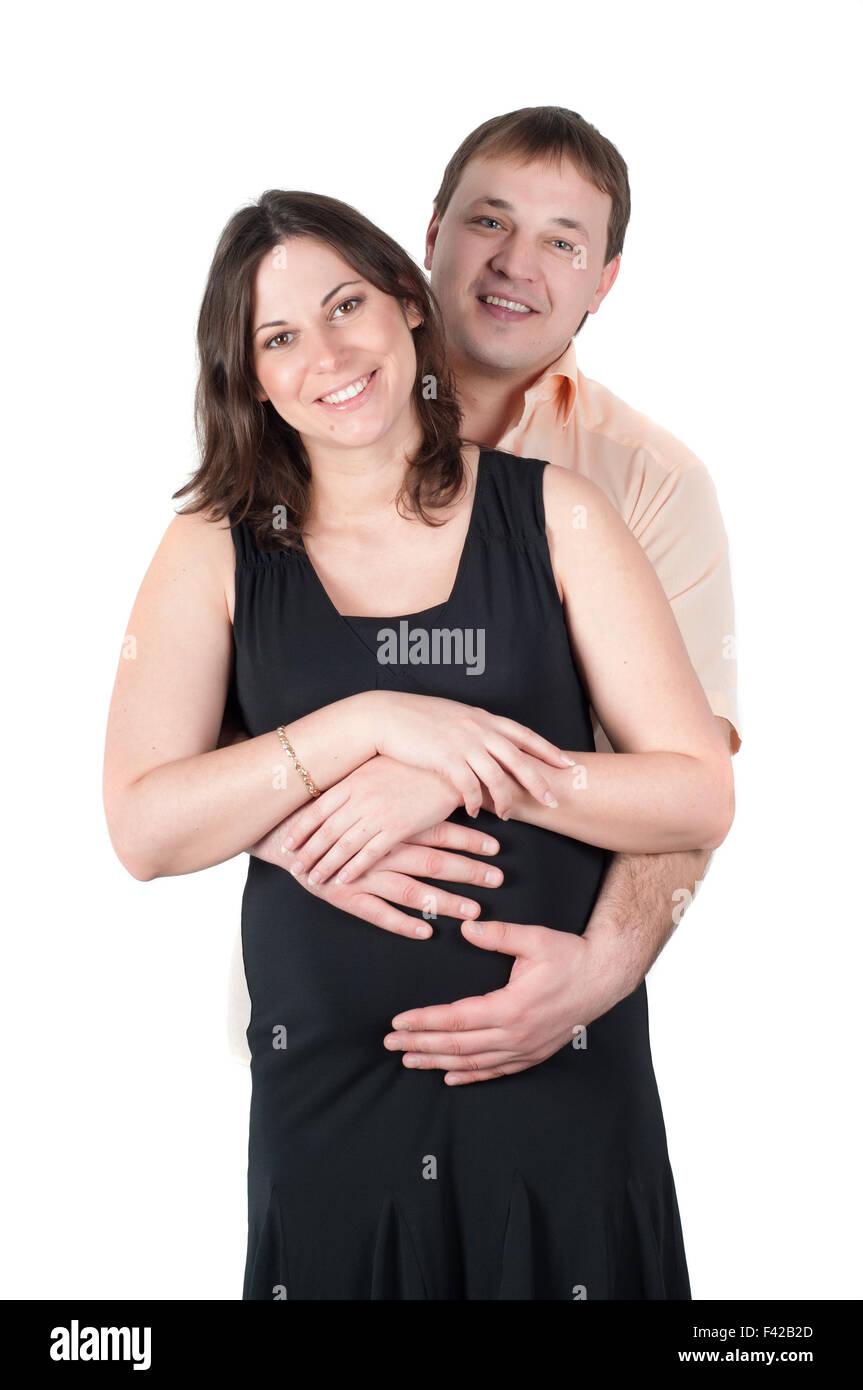 Happy parents waiting for baby hi-res stock photography and images - Alamy