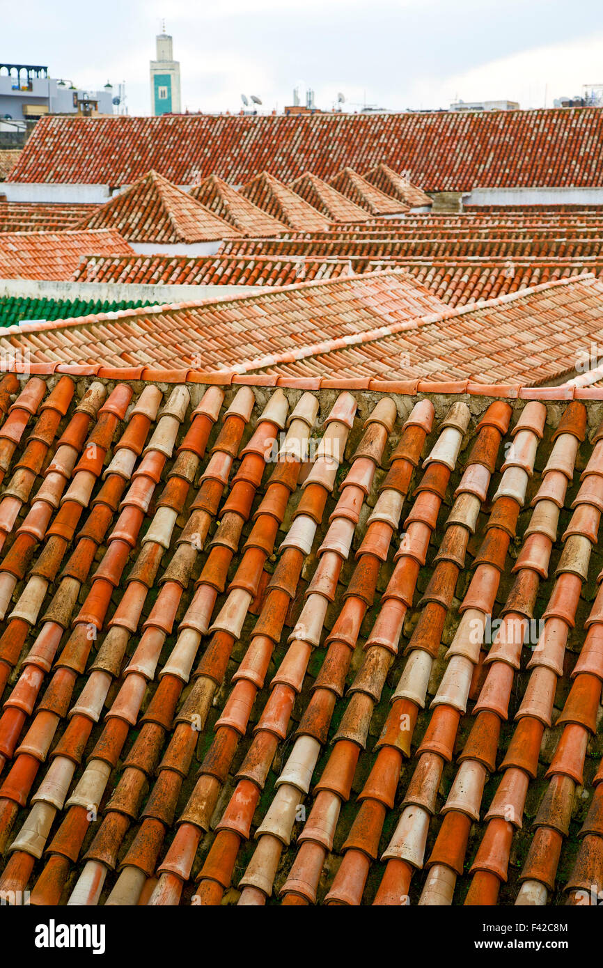 old moroccan tile roof in the old city Stock Photo - Alamy