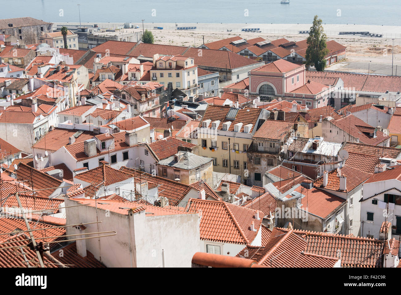 very old downtown part of Lisbon, capital city of Portugal Stock Photo ...