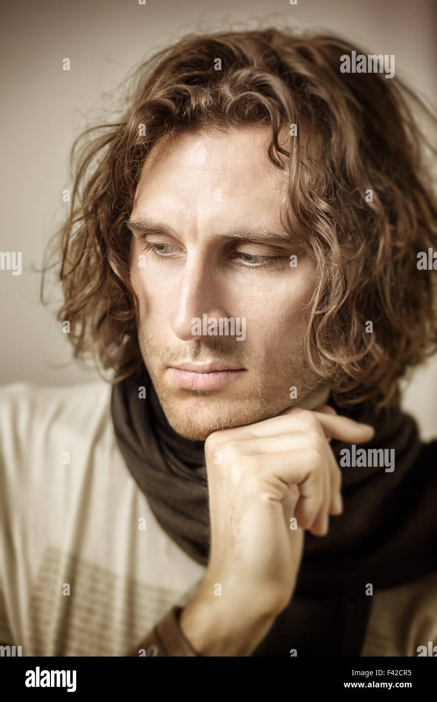 Young man with brown curly hair hi-res stock photography and images - Alamy Young man with brown curly hair hi-res stock photography and images - Alamy