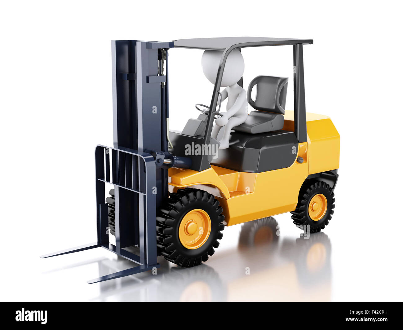 3d illustration white people forklift hi-res stock photography and ...