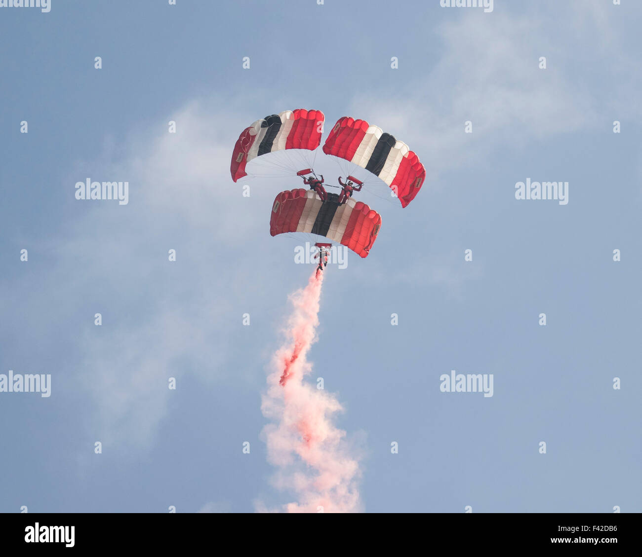 Parachute Regiment Freefall Team 'The Red Devils' displaying at the ...