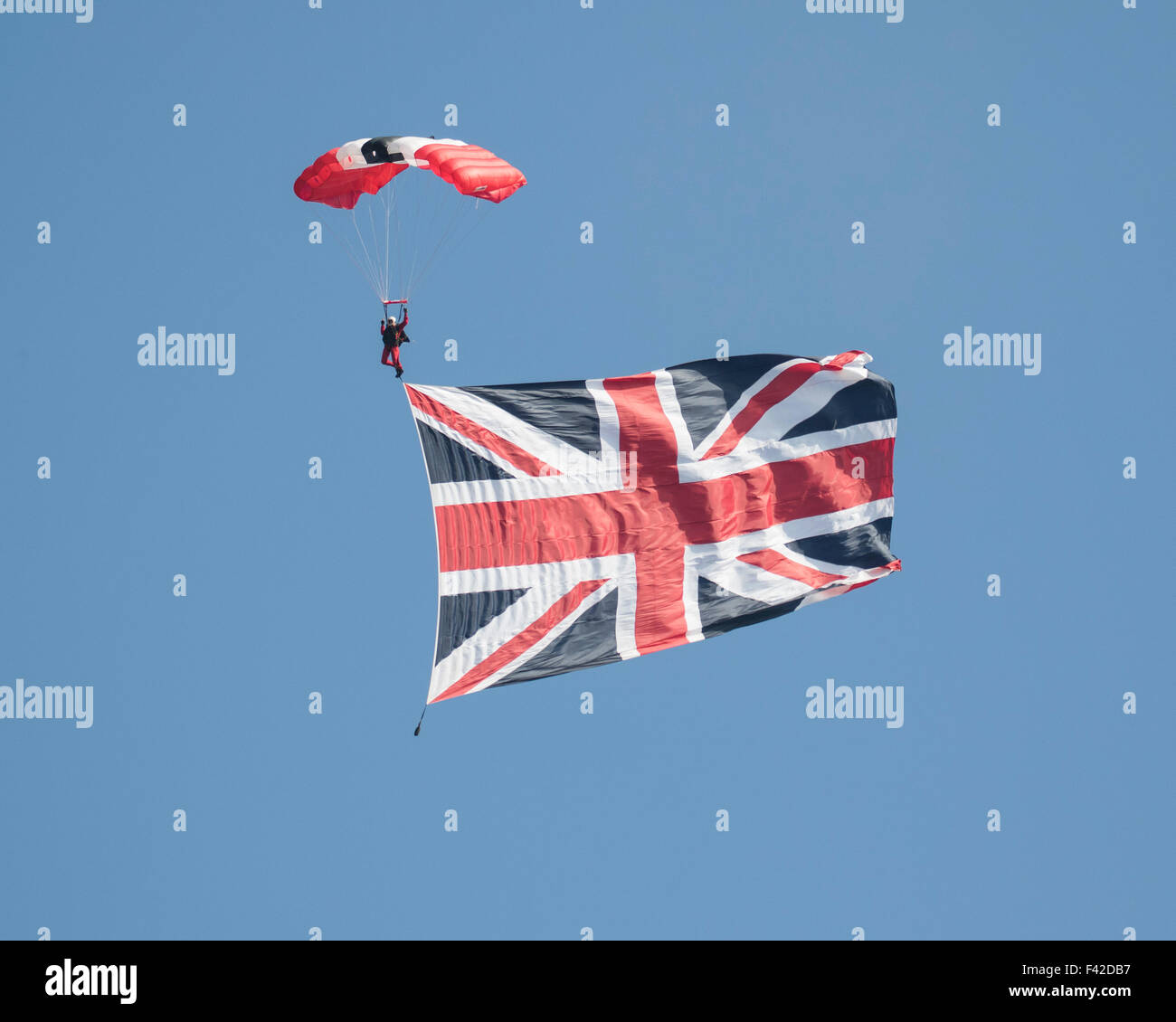 Parachute Regiment Freefall Team 'The Red Devils' displaying at the ...