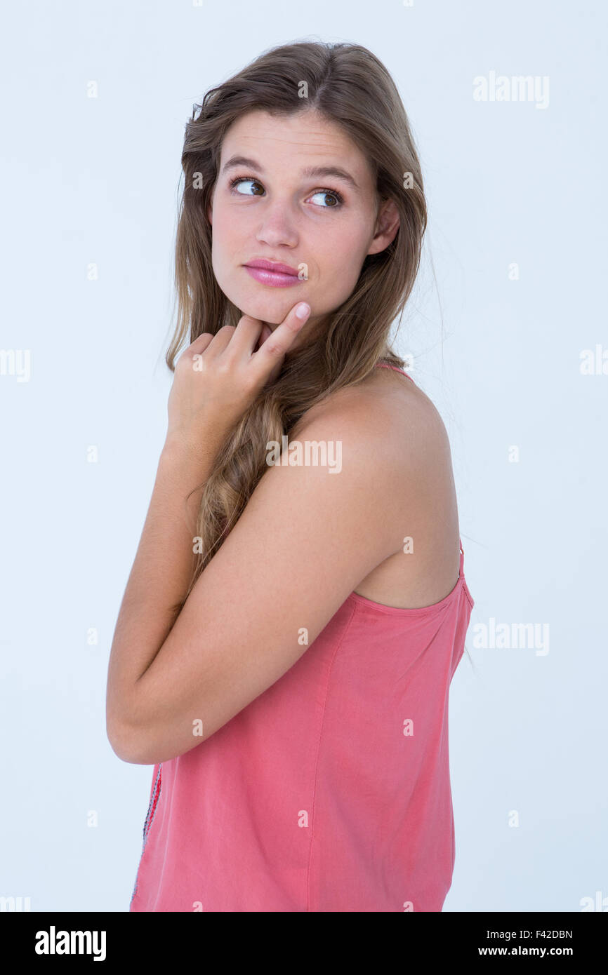 Finger chin hi-res stock photography and images - Alamy