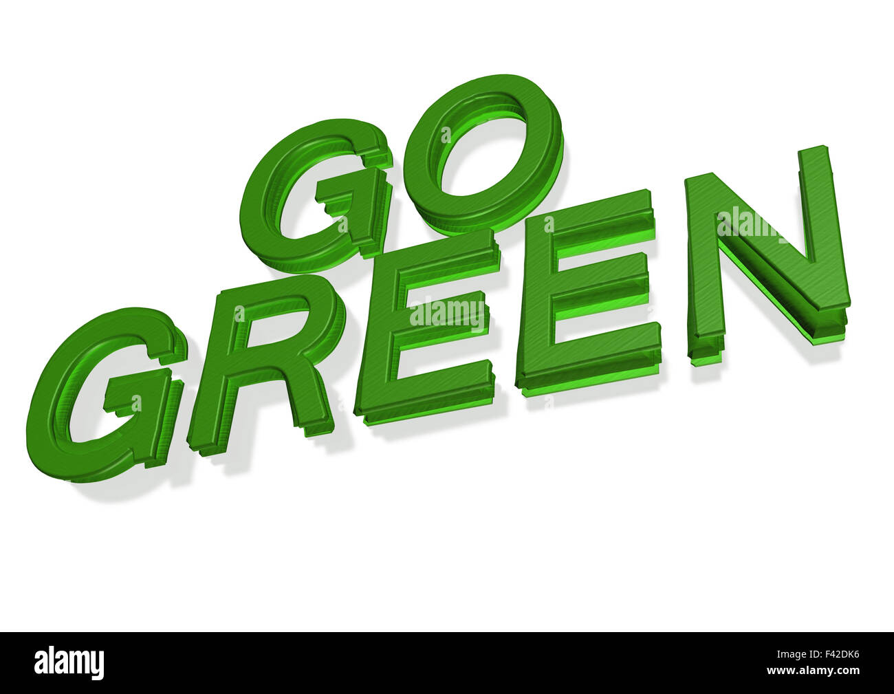 Three-dimensional inscription Go Green Stock Photo - Alamy
