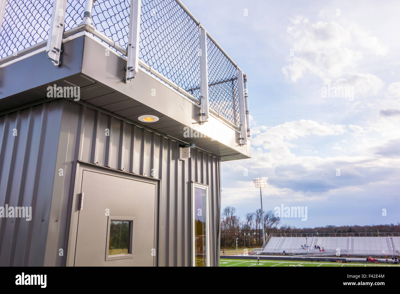 stadium press box booth Stock Photo - Alamy