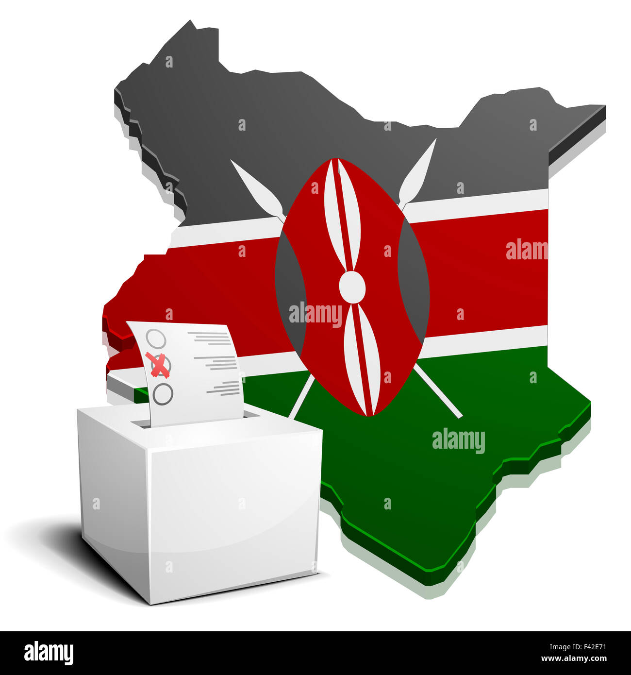 Kenya map kenyan country Cut Out Stock Images & Pictures - Alamy