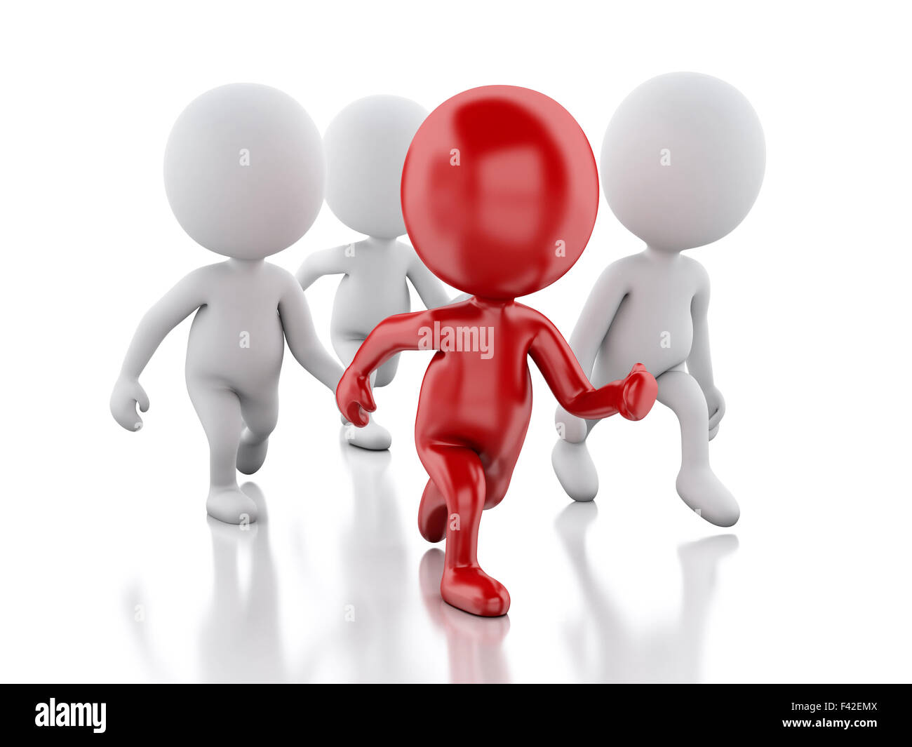 3d small people leader team hi-res stock photography and images - Alamy