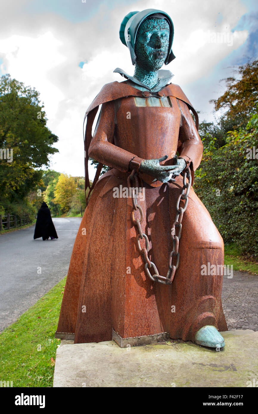 A Statue of Alice Nutter one of the Pendle Witches unveiled in her home ...