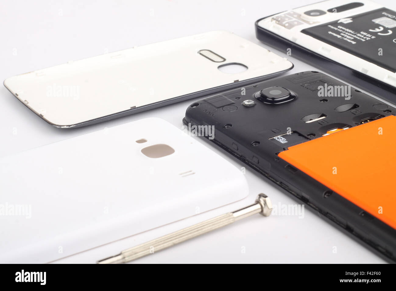 close-up view of a smartphones being opened and repaired Stock Photo ...