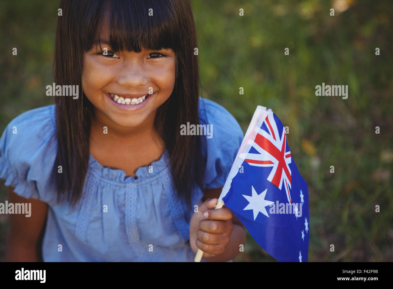 Cute little girl with australian flag Stock Photo - Alamy