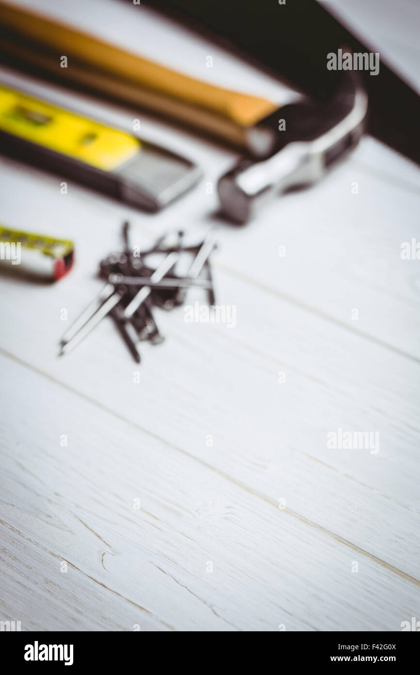 DIY tools laid out on table Stock Photo - Alamy