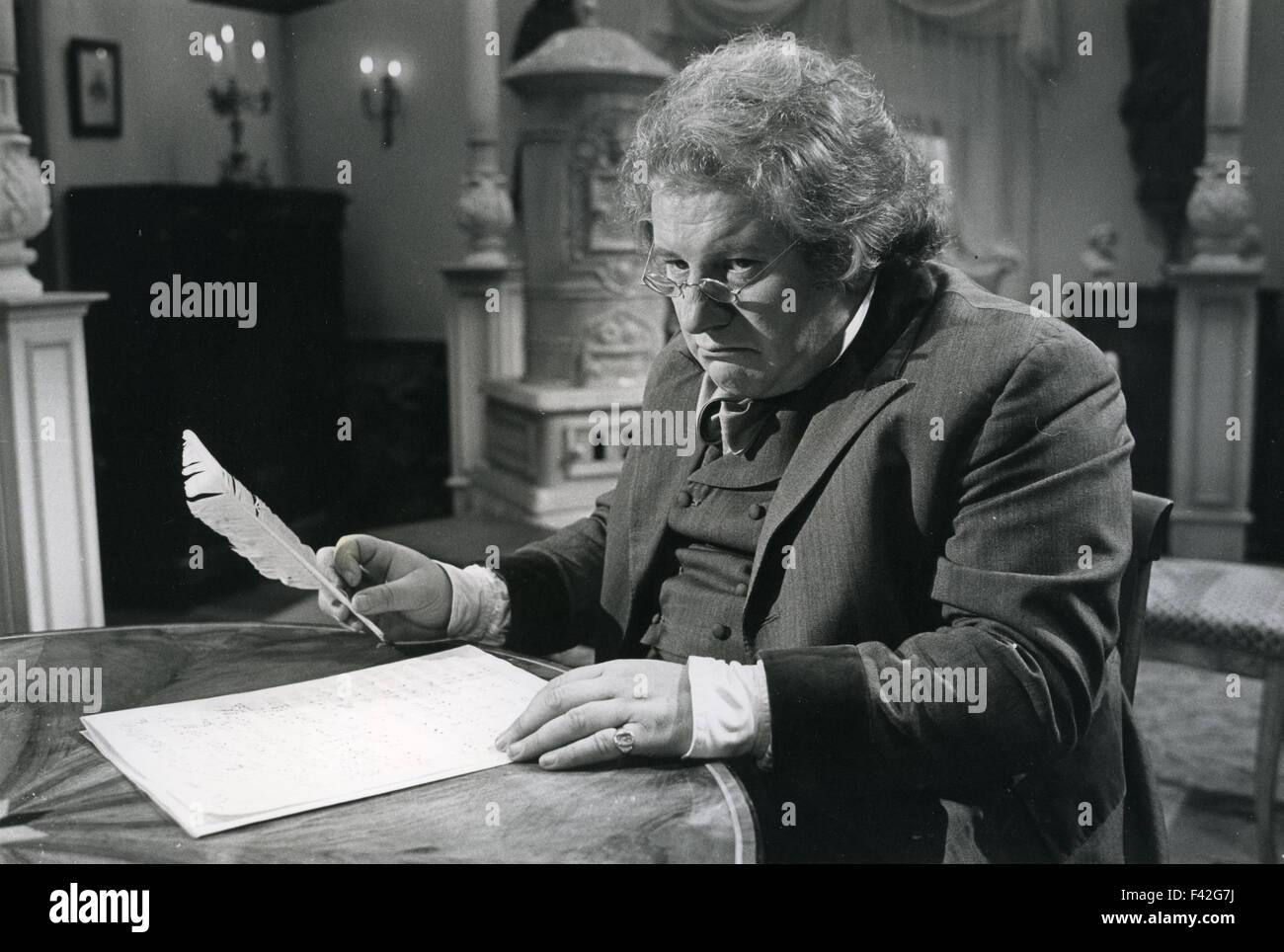 PETER USTINOV (1921-2004) English actor and writer as Beethoven on a ...