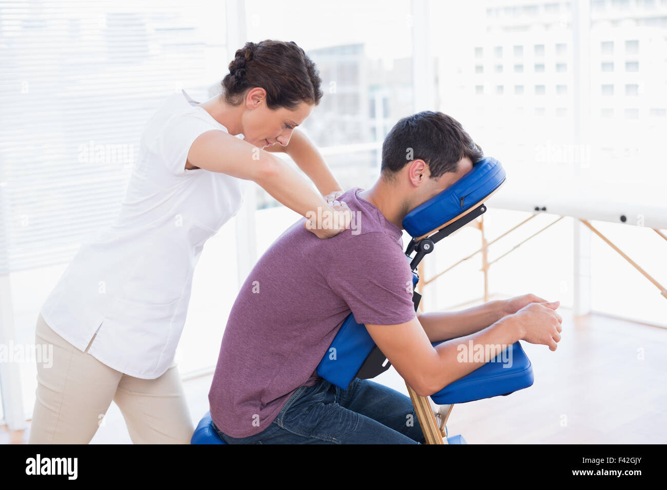 Man having back massage Stock Photo - Alamy