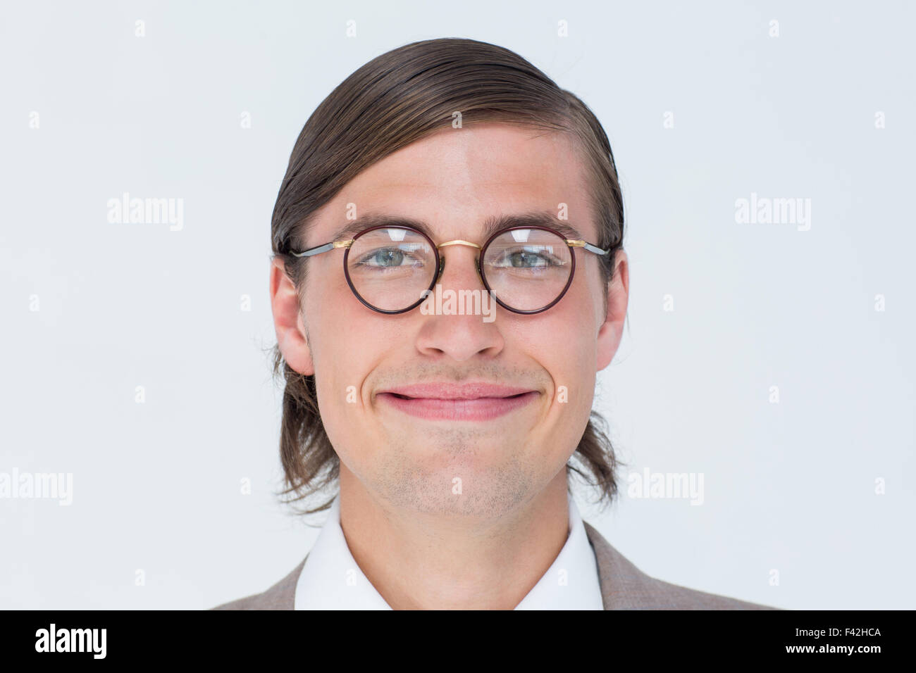 Geeky man looking to camera standing hi-res stock photography and images - Alamy