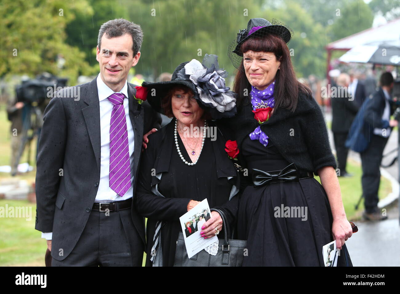 The funeral of George Cole at Reading Crematorium Featuring: Penny ...