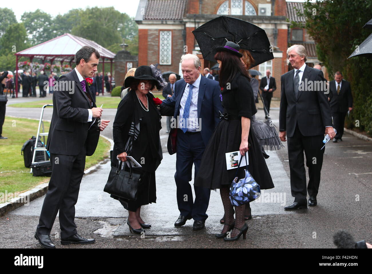 The funeral of George Cole at Reading Crematorium Featuring: Dennis ...