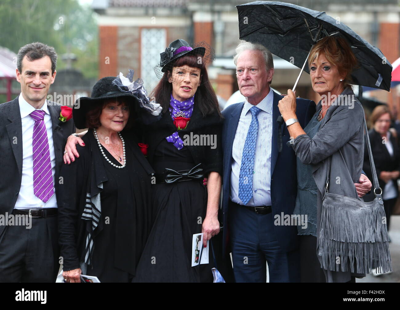 The funeral of George Cole at Reading Crematorium Featuring: Dennis ...