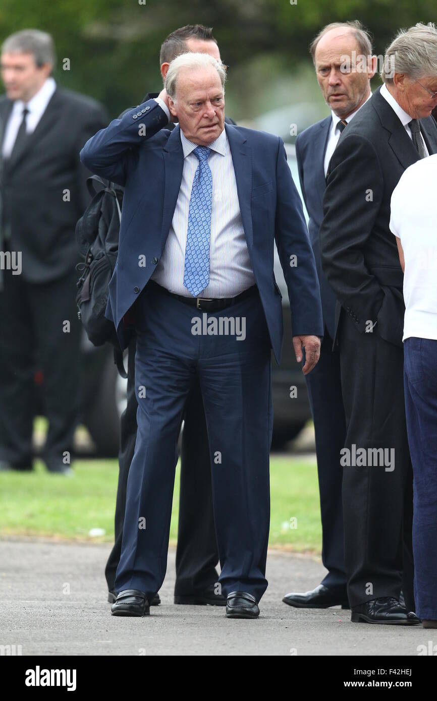 The funeral of George Cole at Reading Crematorium Featuring: Dennis ...