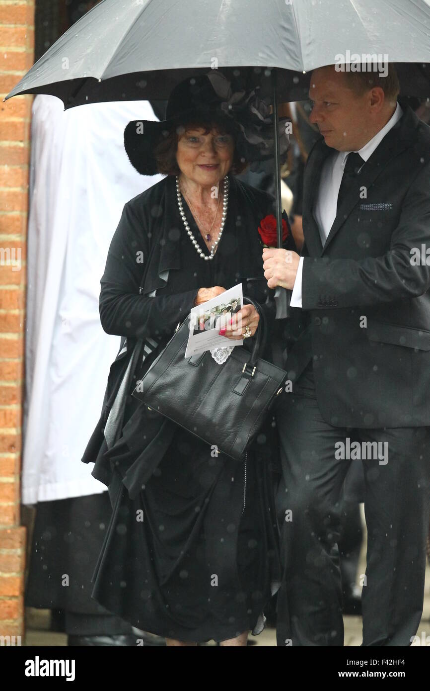 The funeral of George Cole at Reading Crematorium Featuring: Penny ...