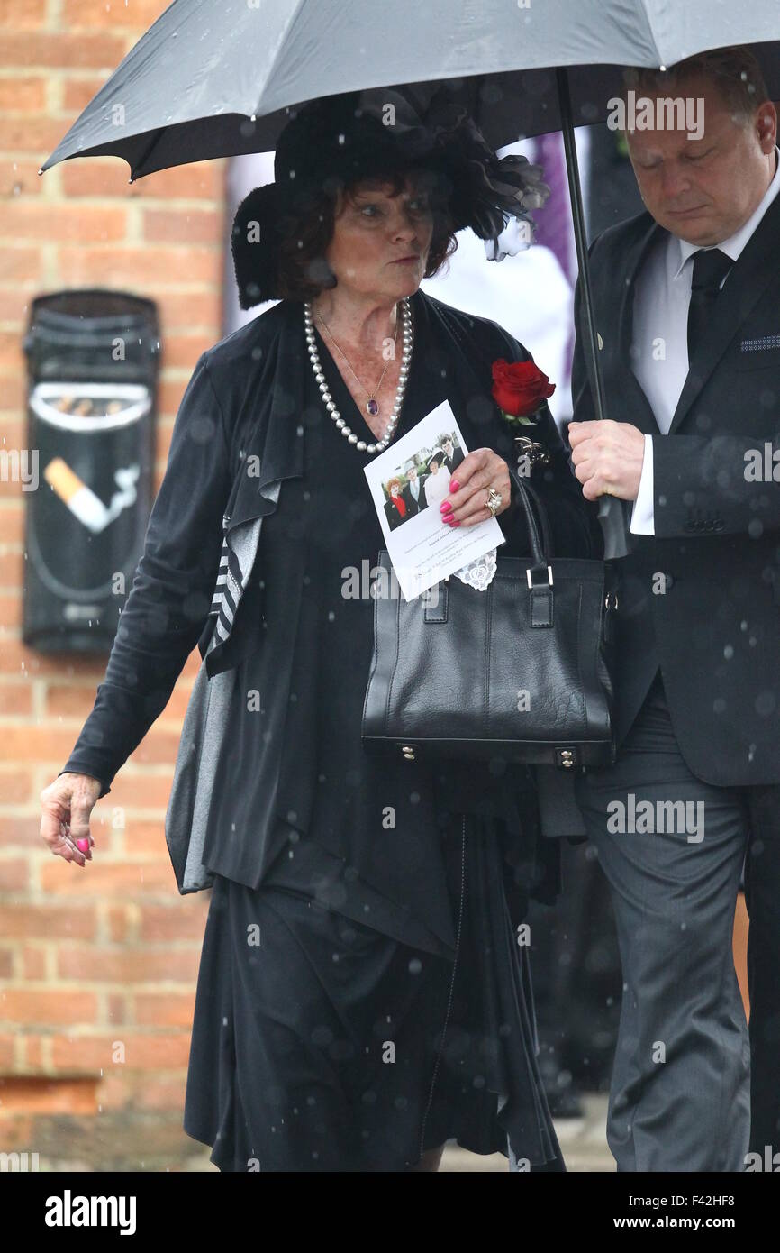 The funeral of George Cole at Reading Crematorium Featuring: Penny ...