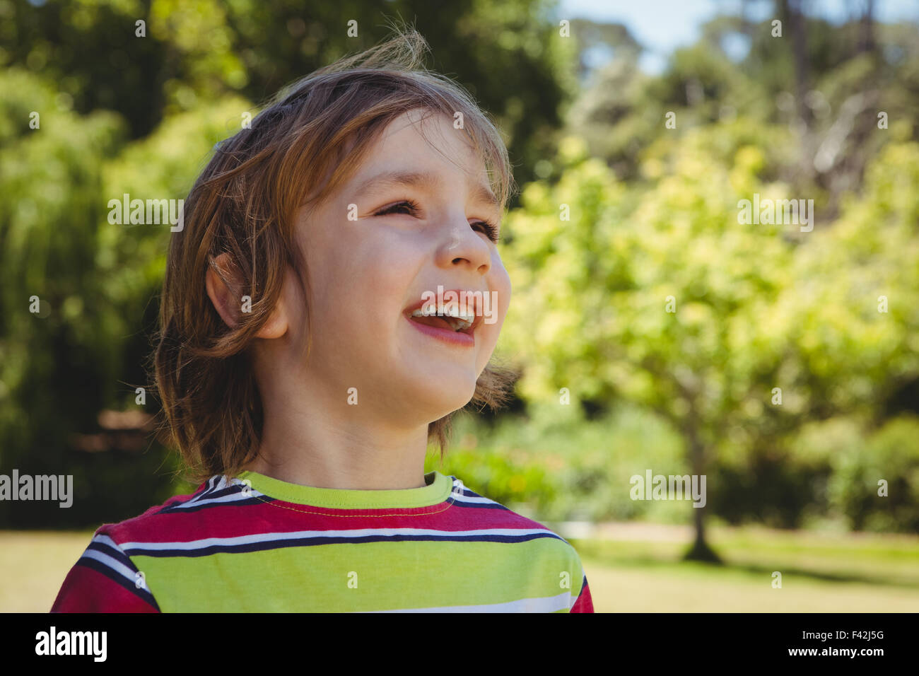 Cute little boy in the park Stock Photo - Alamy