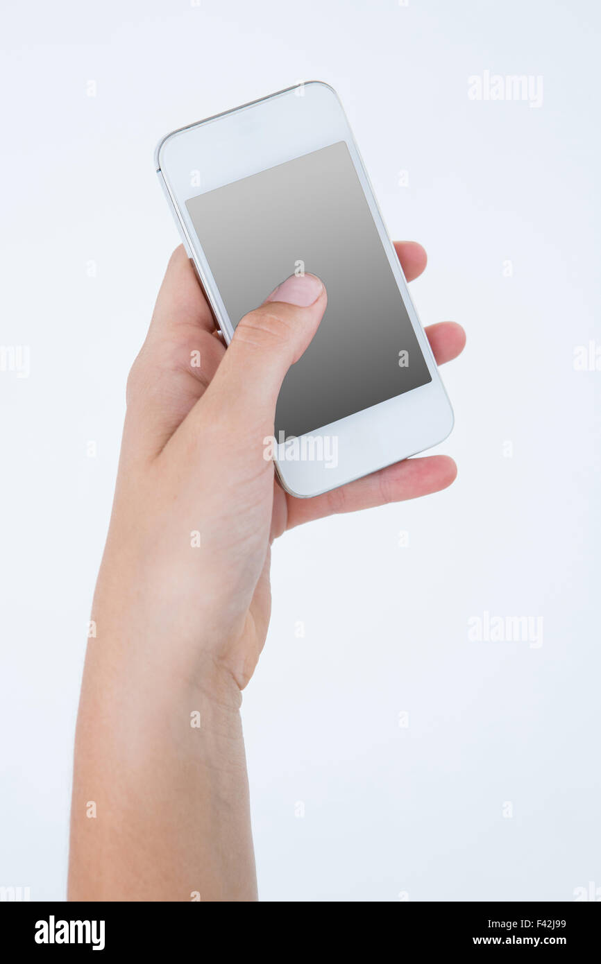 Hand showing smartphone Stock Photo - Alamy