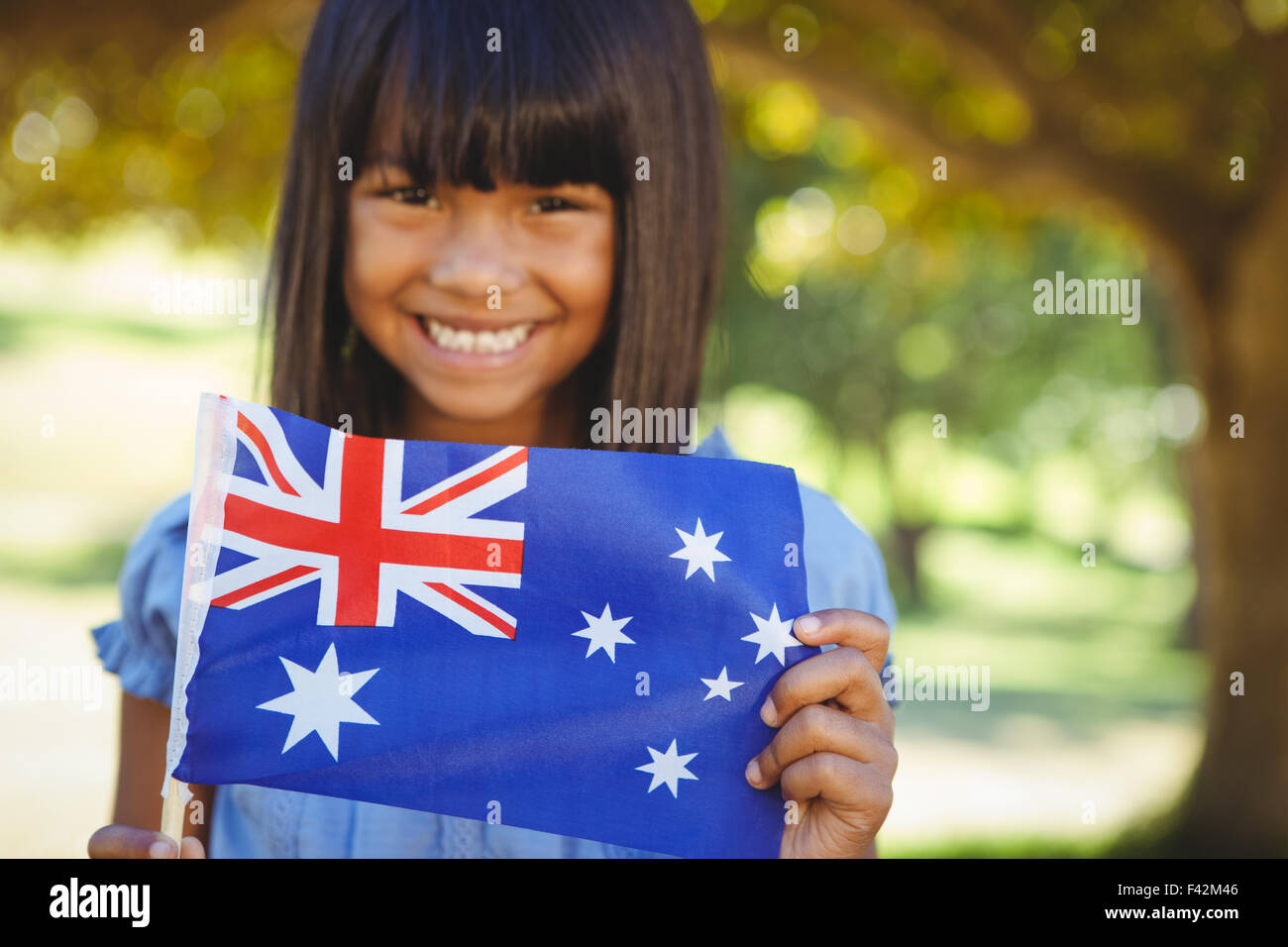 Cute little girl with australian flag Stock Photo - Alamy
