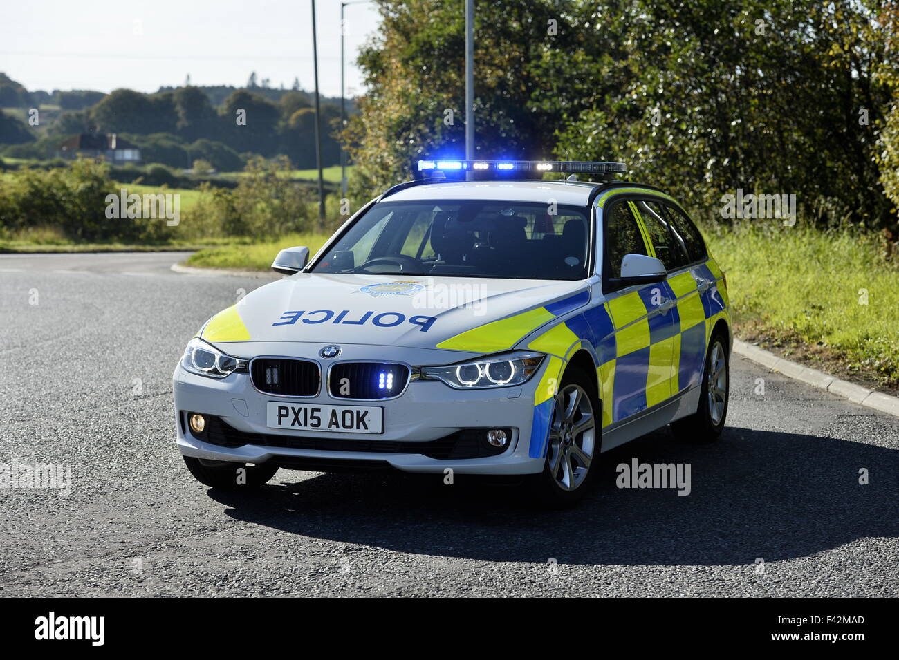 Cumbria Police Road Policing Unit. BMW 330 patrol car. The force is ...