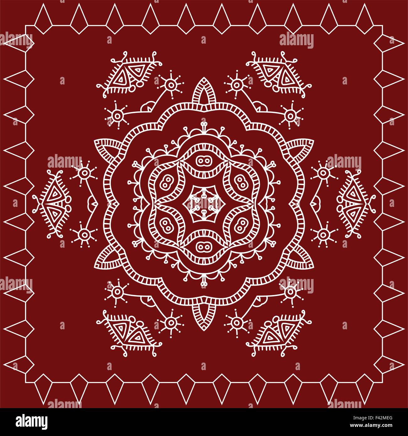 Folk, Tribal Design, Motif, Wall Painting Vector Art Stock Vector Image ...