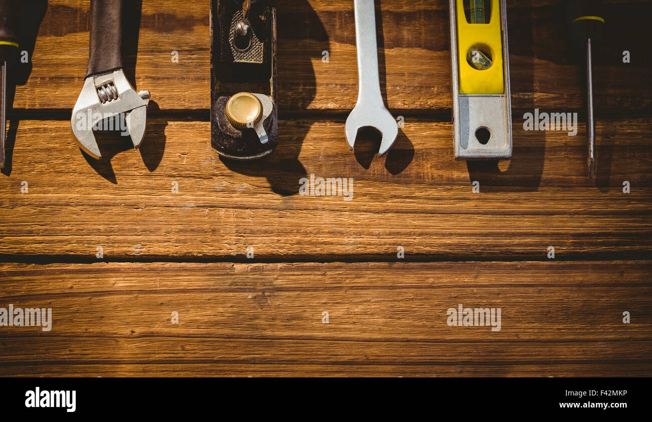 DIY tools laid out on table Stock Photo - Alamy