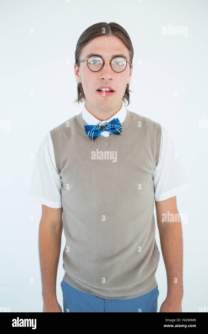 Geeky man looking to camera standing hi-res stock photography and ...