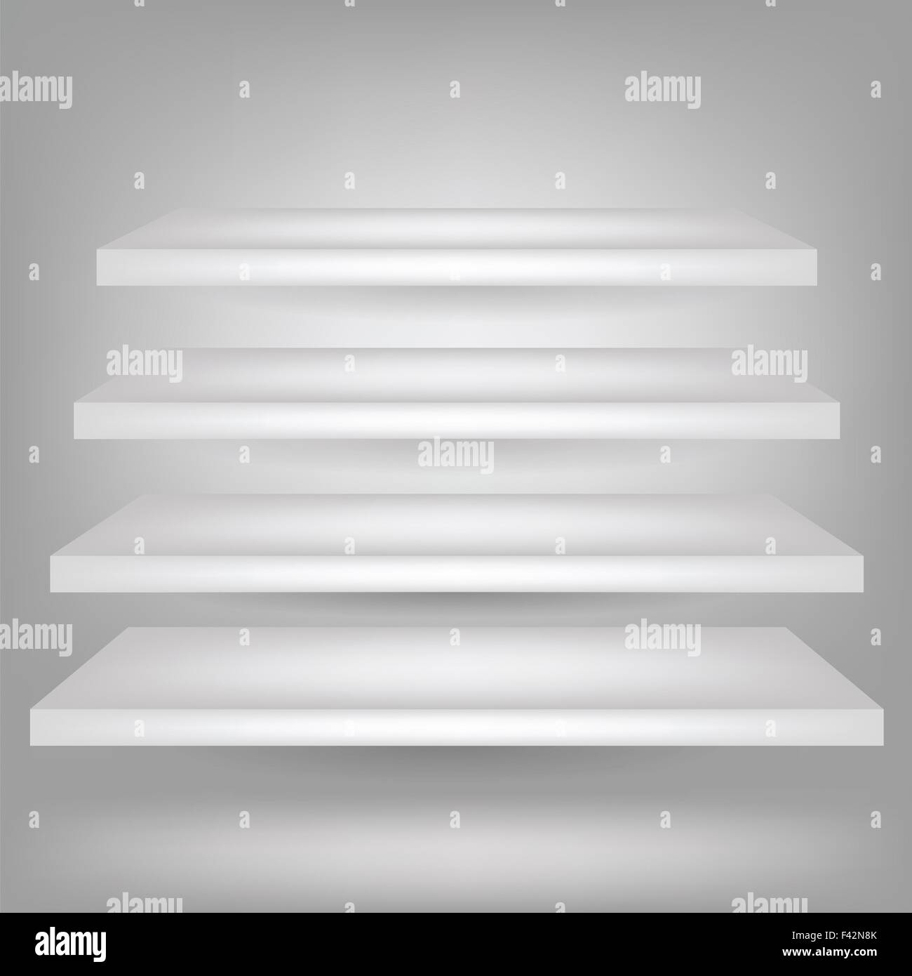 Empty white shelves Stock Photo - Alamy