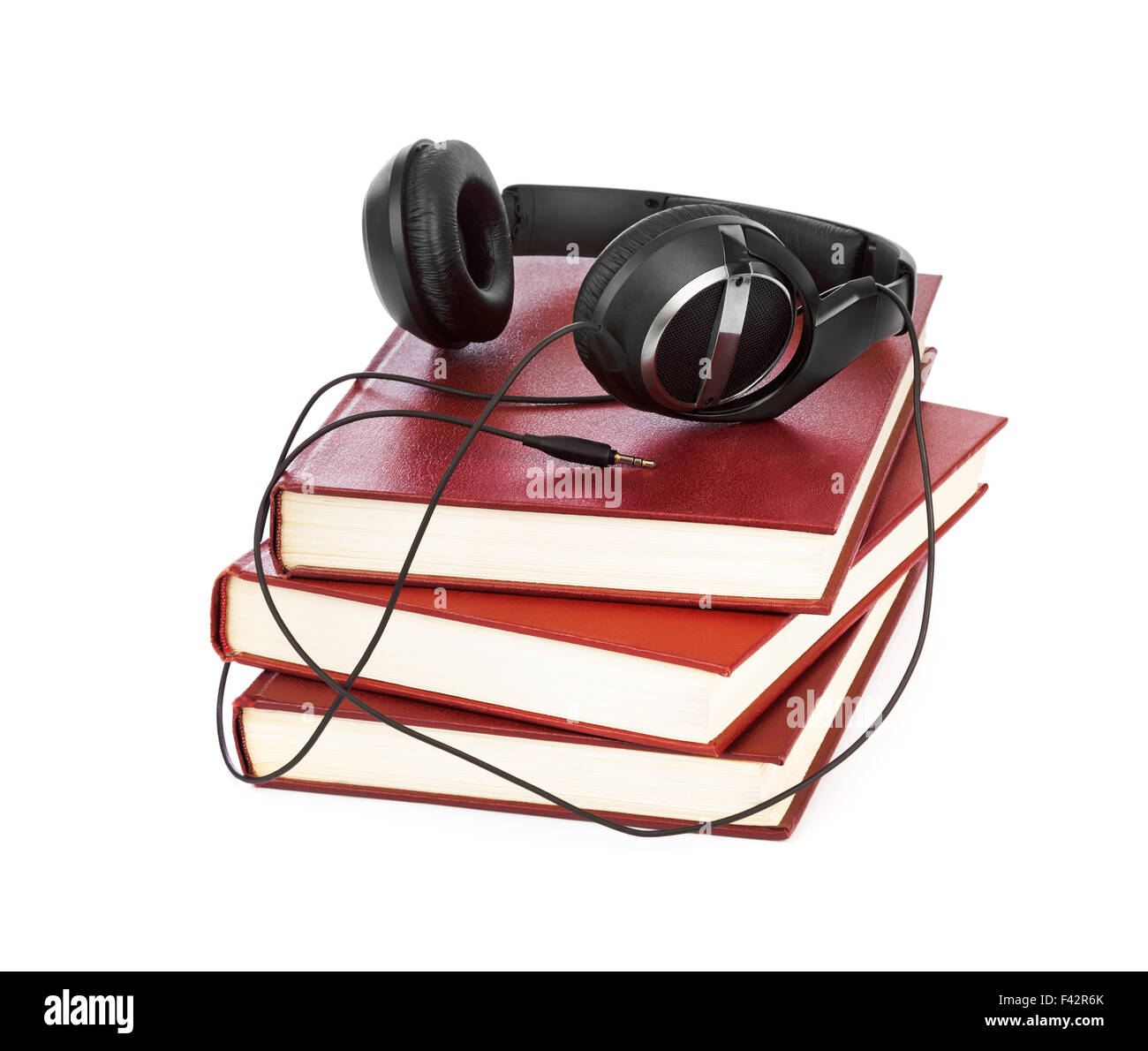 Headphones and books Stock Photo - Alamy